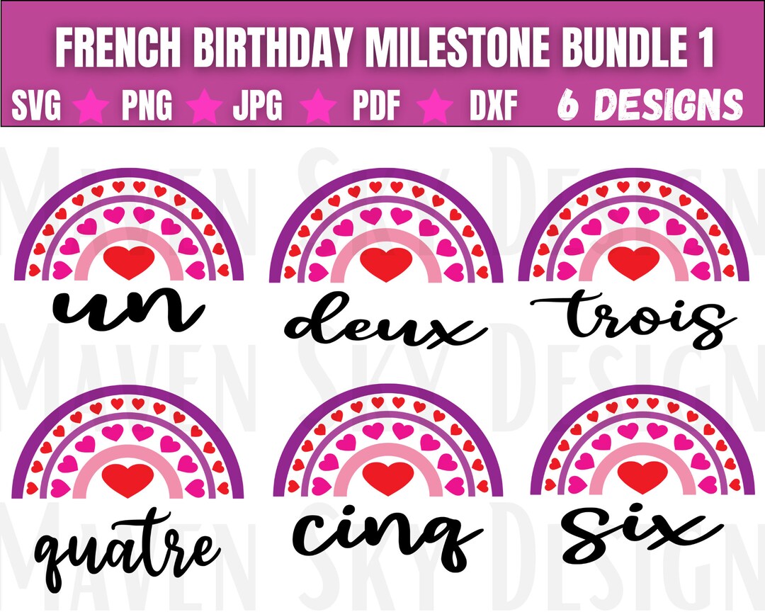 French Birthday Milestone Svg Bundle Birthday Svg Le Jour De - Etsy