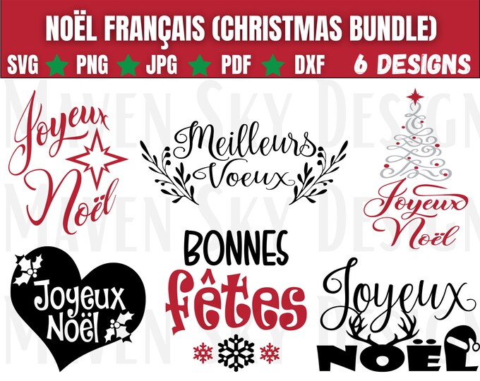 Décorations De Noël Svg Bundle, French Christmas Ornament Svg Bundle ...