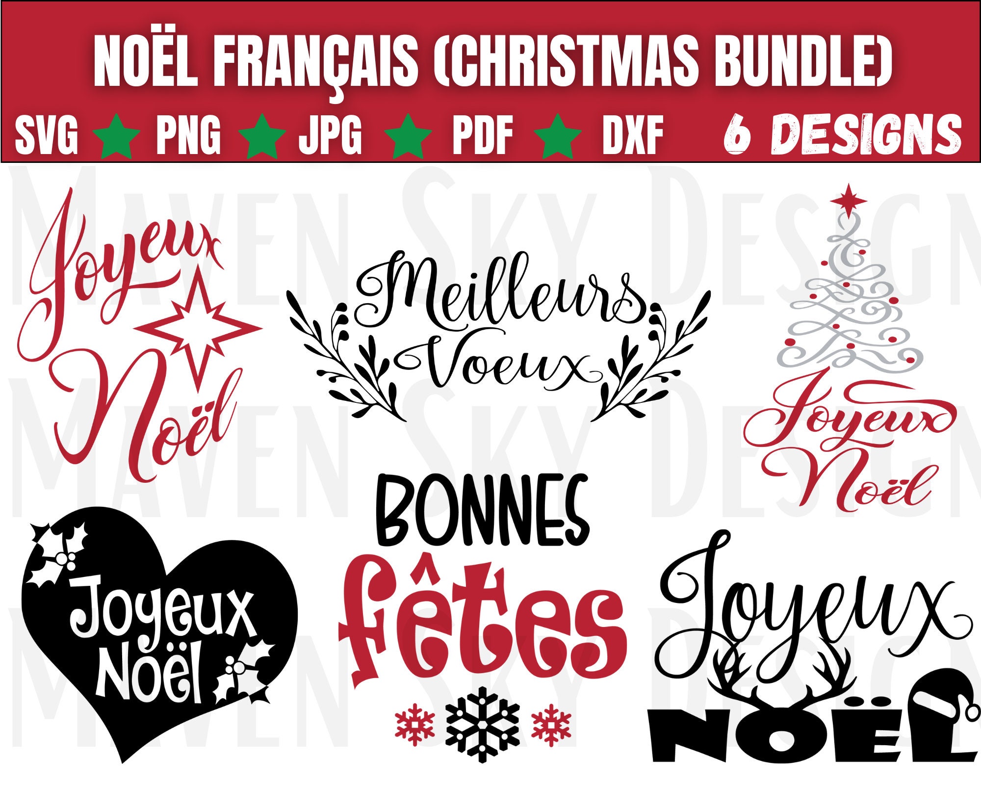 Noël Francais Svg Bundle French Christmas Svg Bundle - Etsy Canada