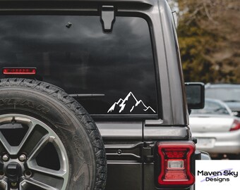 Simple Mountain Decal, Car Decal, Mountain Sticker, Outdoor Decal ...