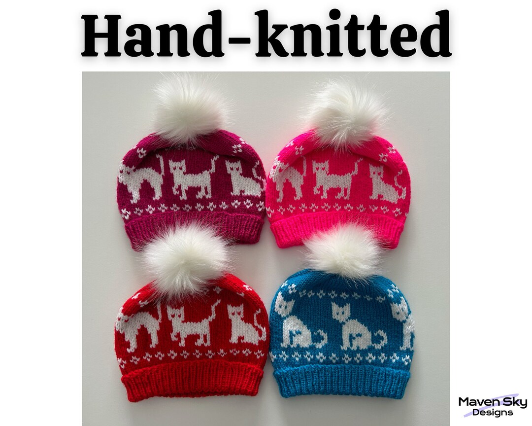 Hand-knitted Children's Hat Toque Cat Hat Knitted Hats Children's ...