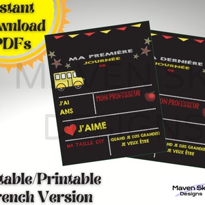 French First Day of School Sign French Last Day of School Chalkboard ...