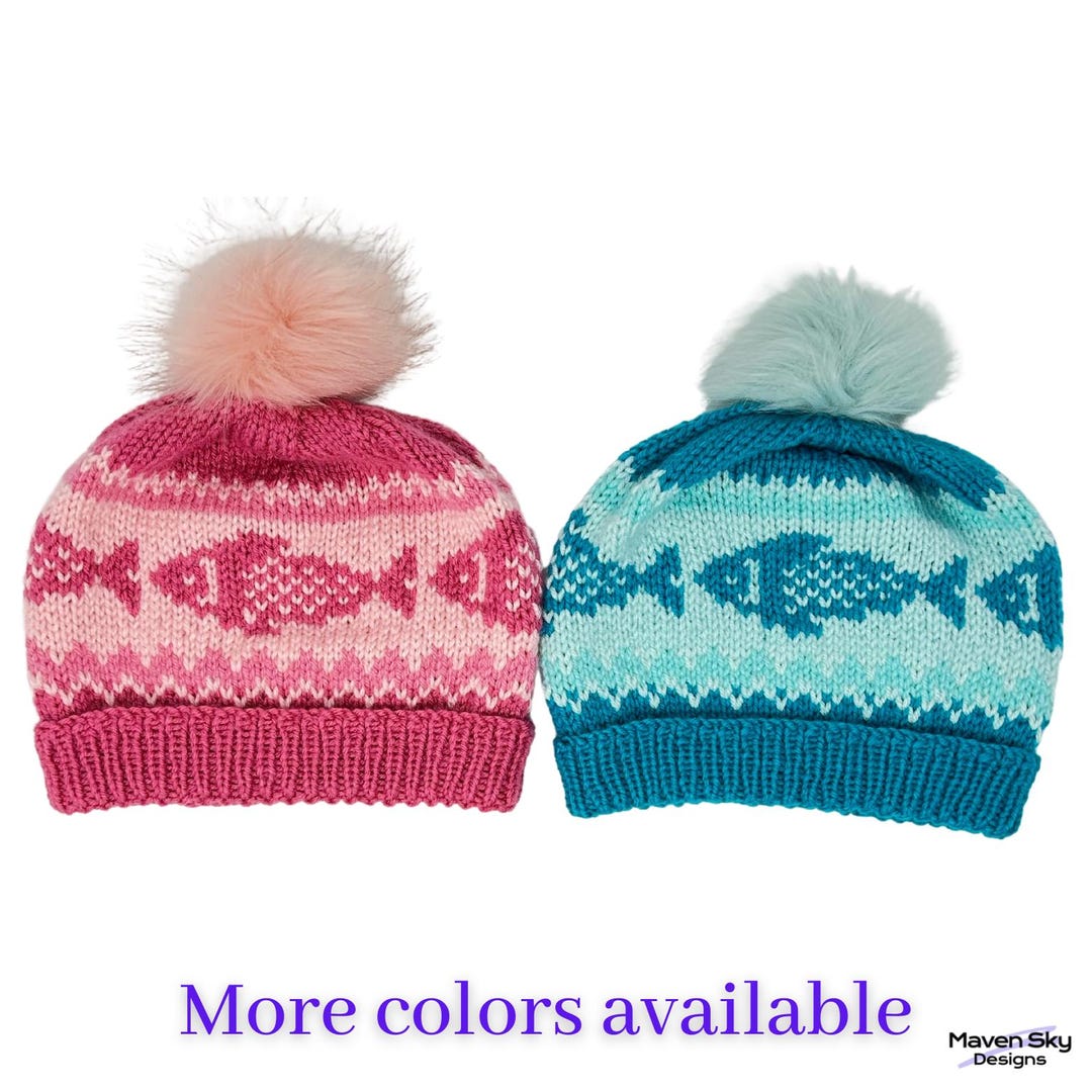 Hand-knitted Fish Themed Hat, Toque, Knitted Hats, Women's Knitted Hat ...