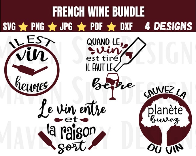 SVG Vin Bundle, SVG Français, Svg Vin, Svg Wine, Drole, Digital ...