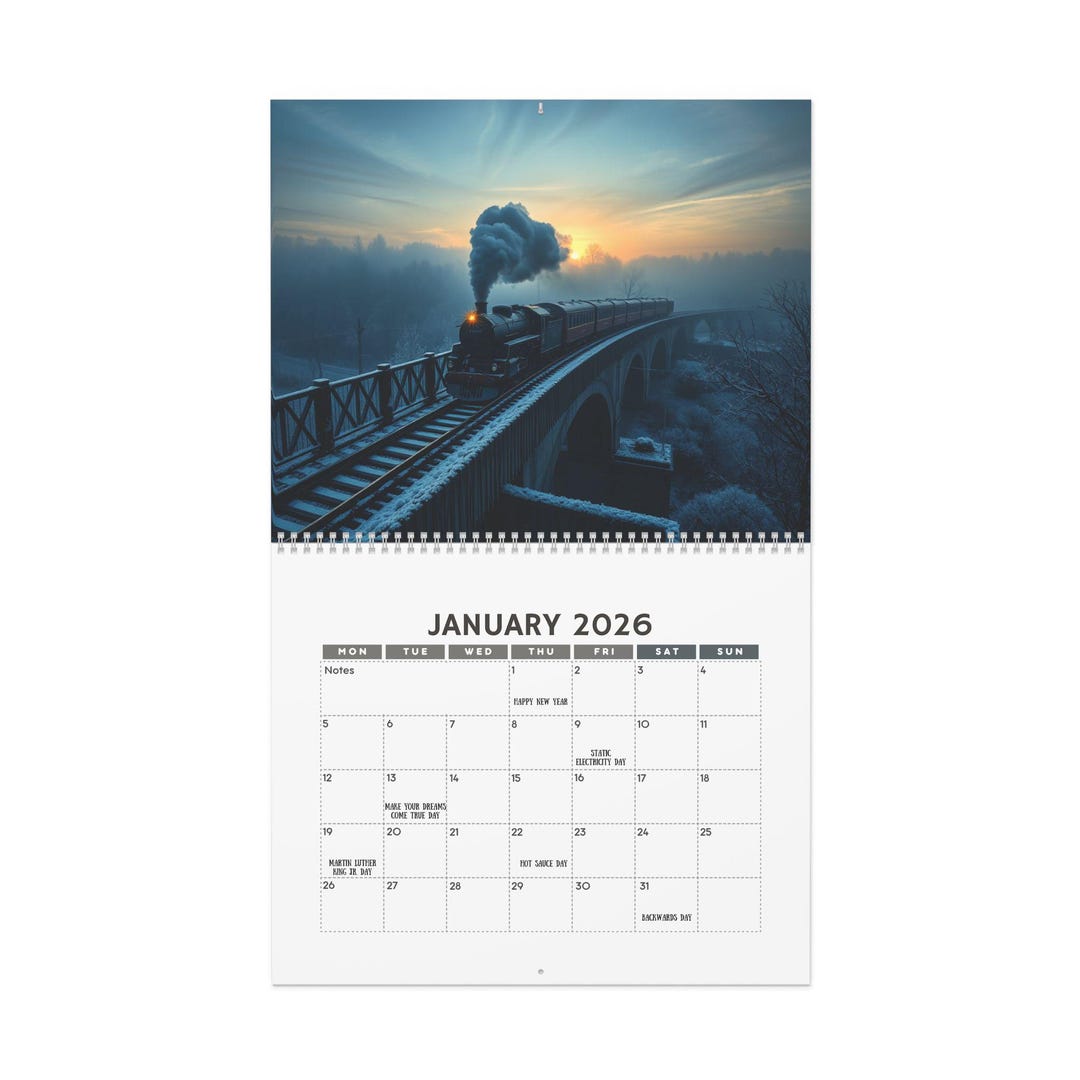 2026 Train Calendar: Vintage Locomotives & Scenic Rails - 14x11.5 ...