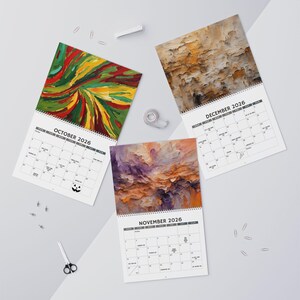 2026 Abstract Art Wall Calendar: Bold Colors, Modern Decor (14x11.5 ...