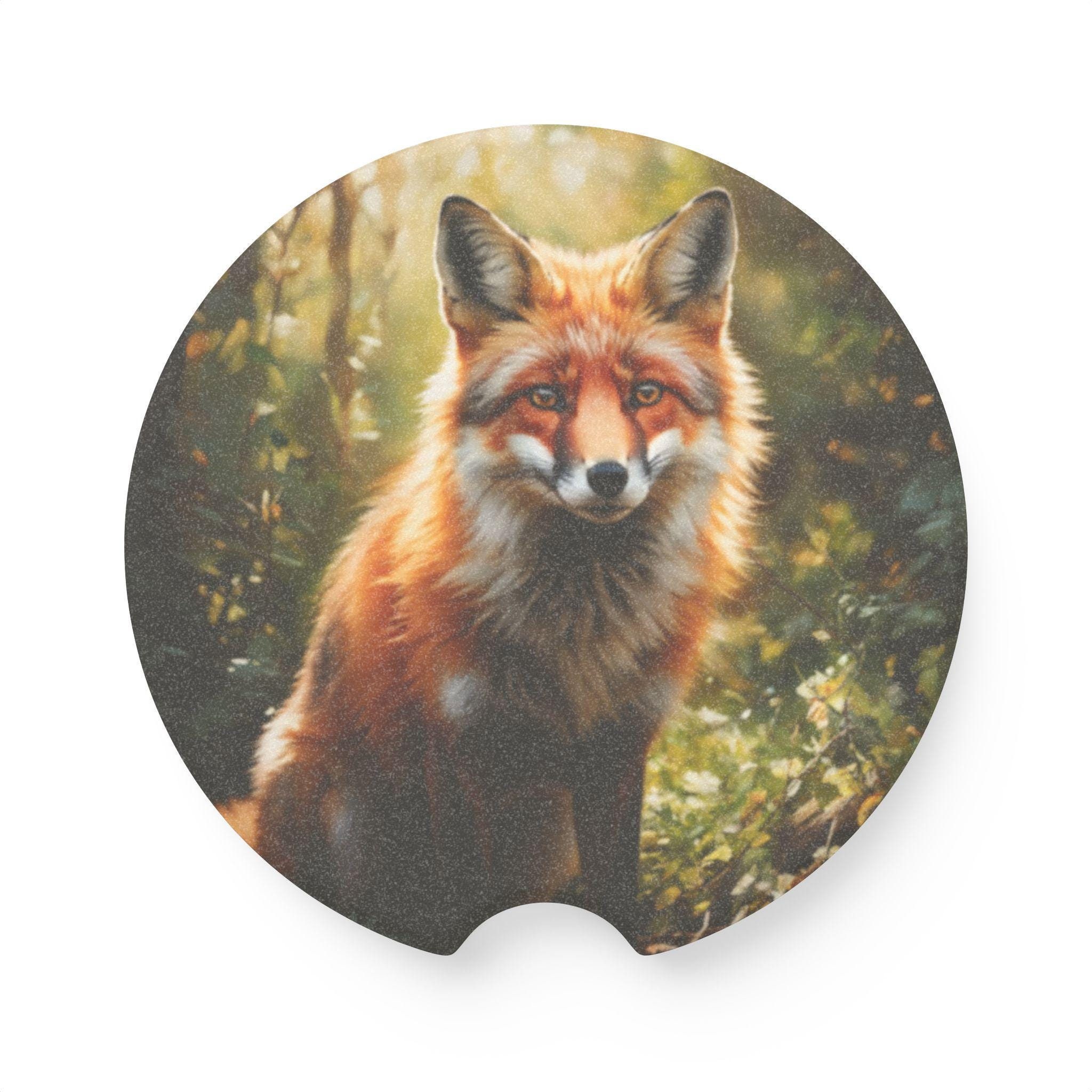 Soapstone Fox Picture Car Coaster, Drink Holder Coaster, Unique Car ...