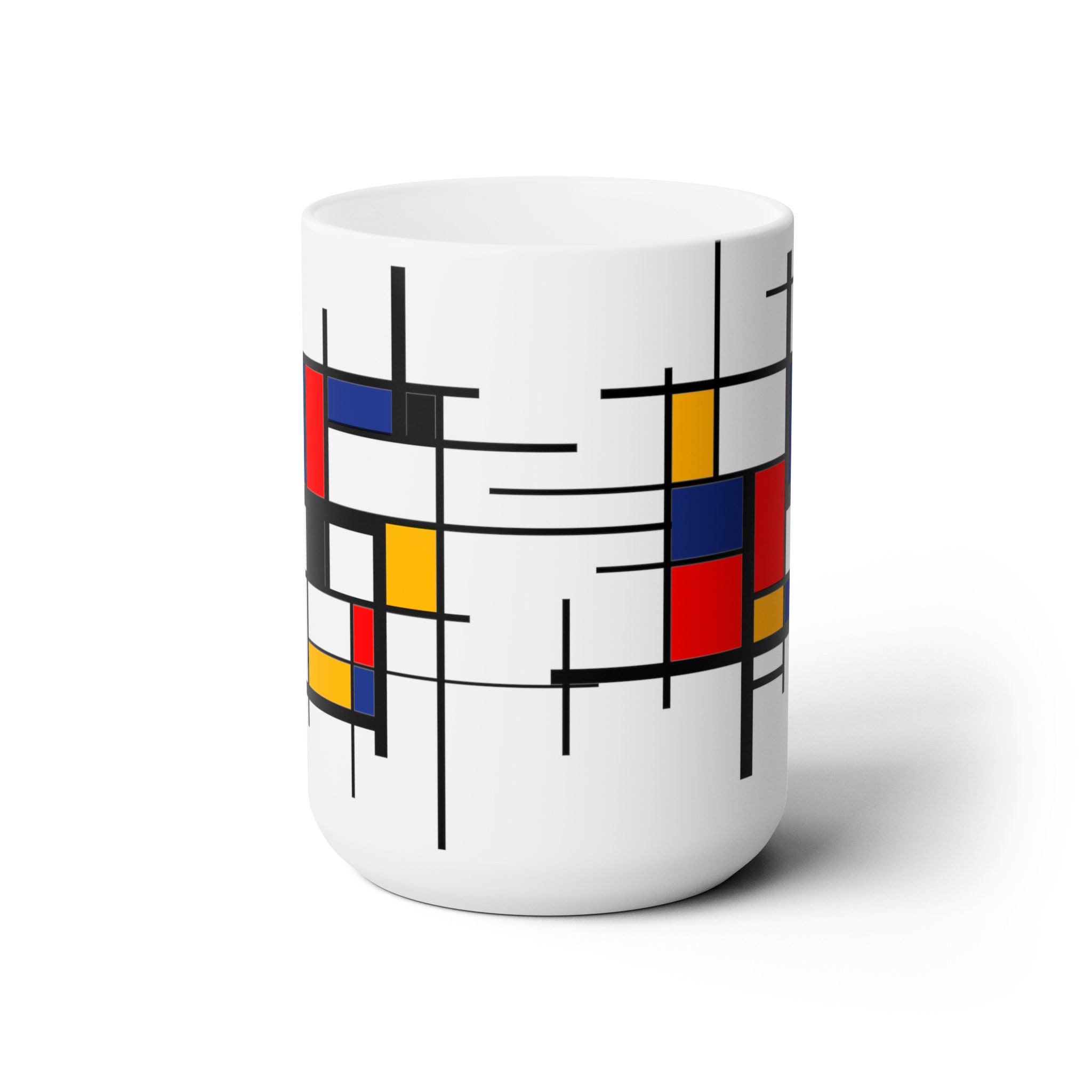 Retro Chic Mid Century Modern Shape Art 15 Oz Ceramic Mug. Bold Colors ...