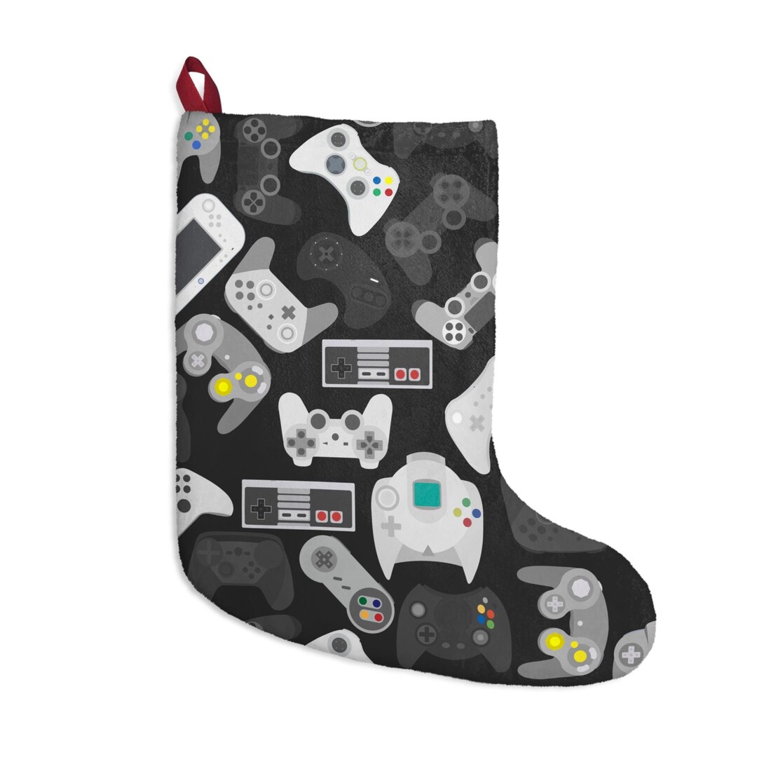 Retro Gamer Christmas Stocking, Vintage Game Controllers Christmas ...