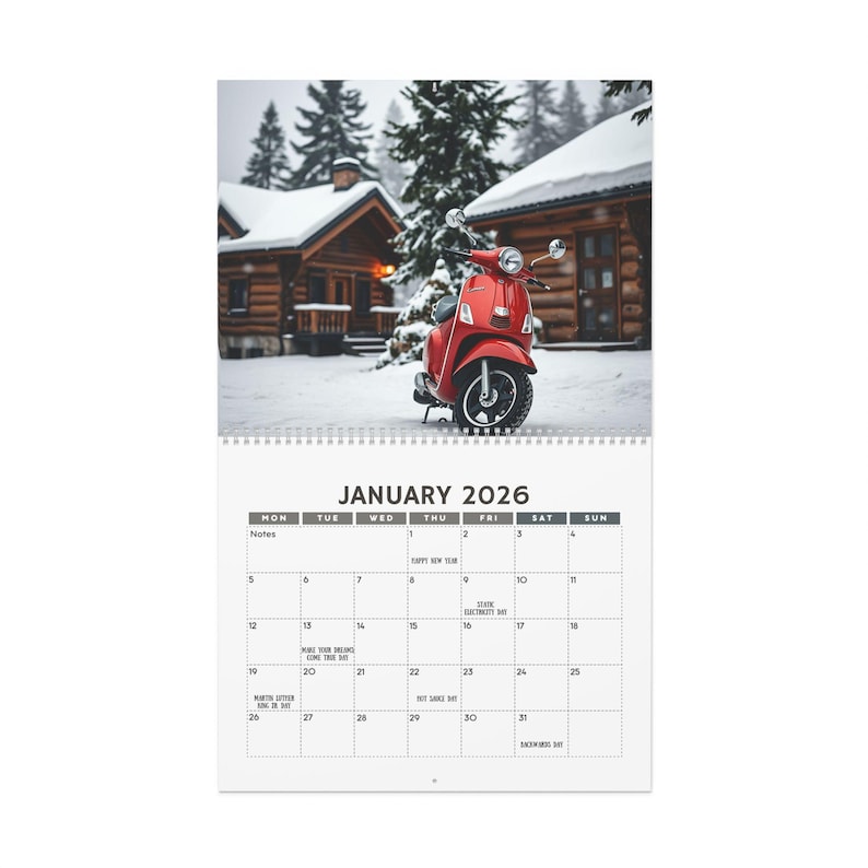 Vespa 2026 Wall Calendar: Italian Summer Scooter Travel Photography - Etsy