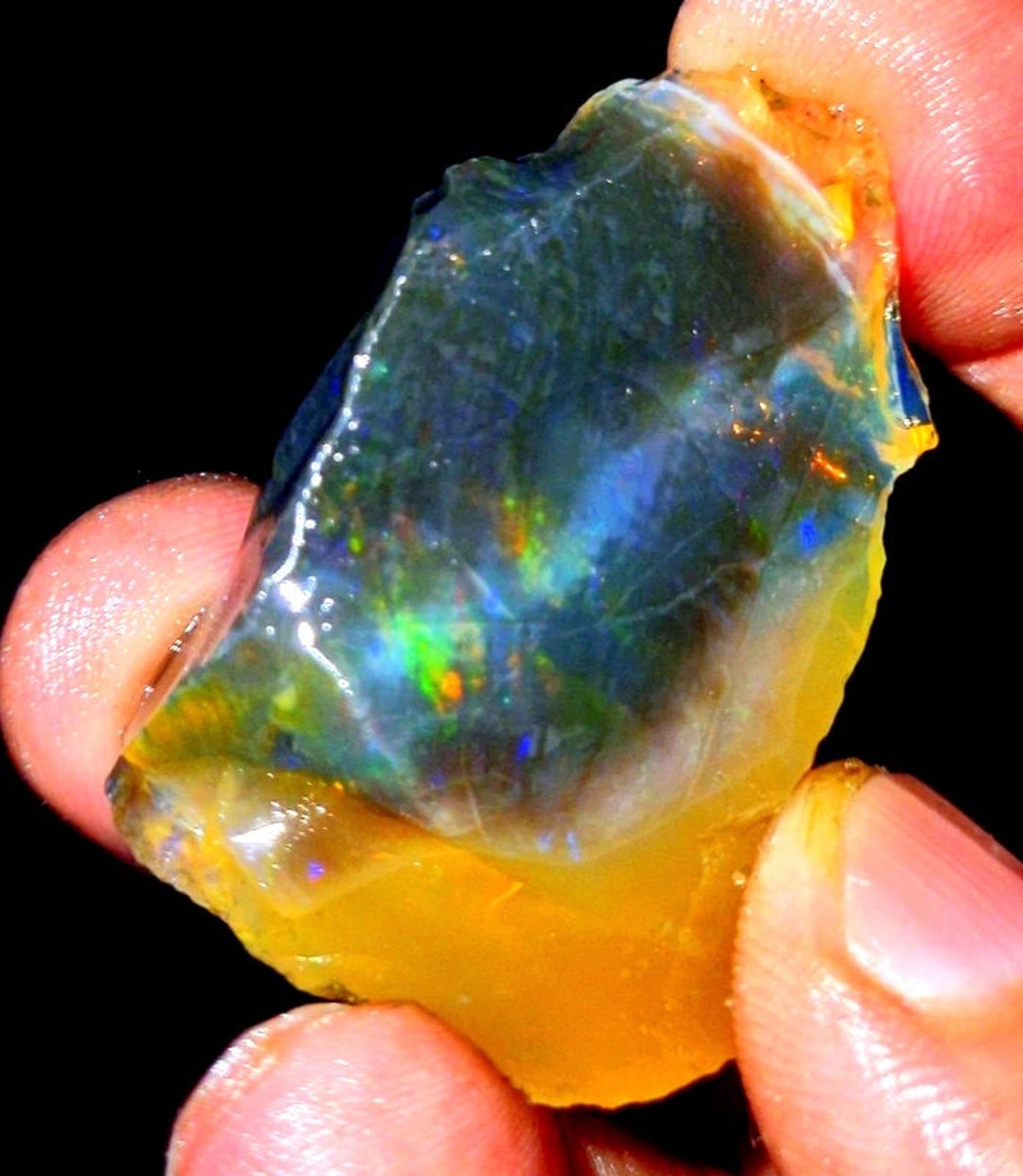 46 Carat Very Rare Natural Ethiopian Opal Rough, Raw Opal, Welo Fire ...