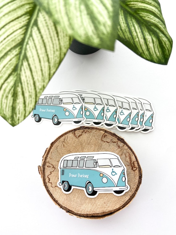 Disabled VW Bus Vinyl Glossy Sticker | Etsy