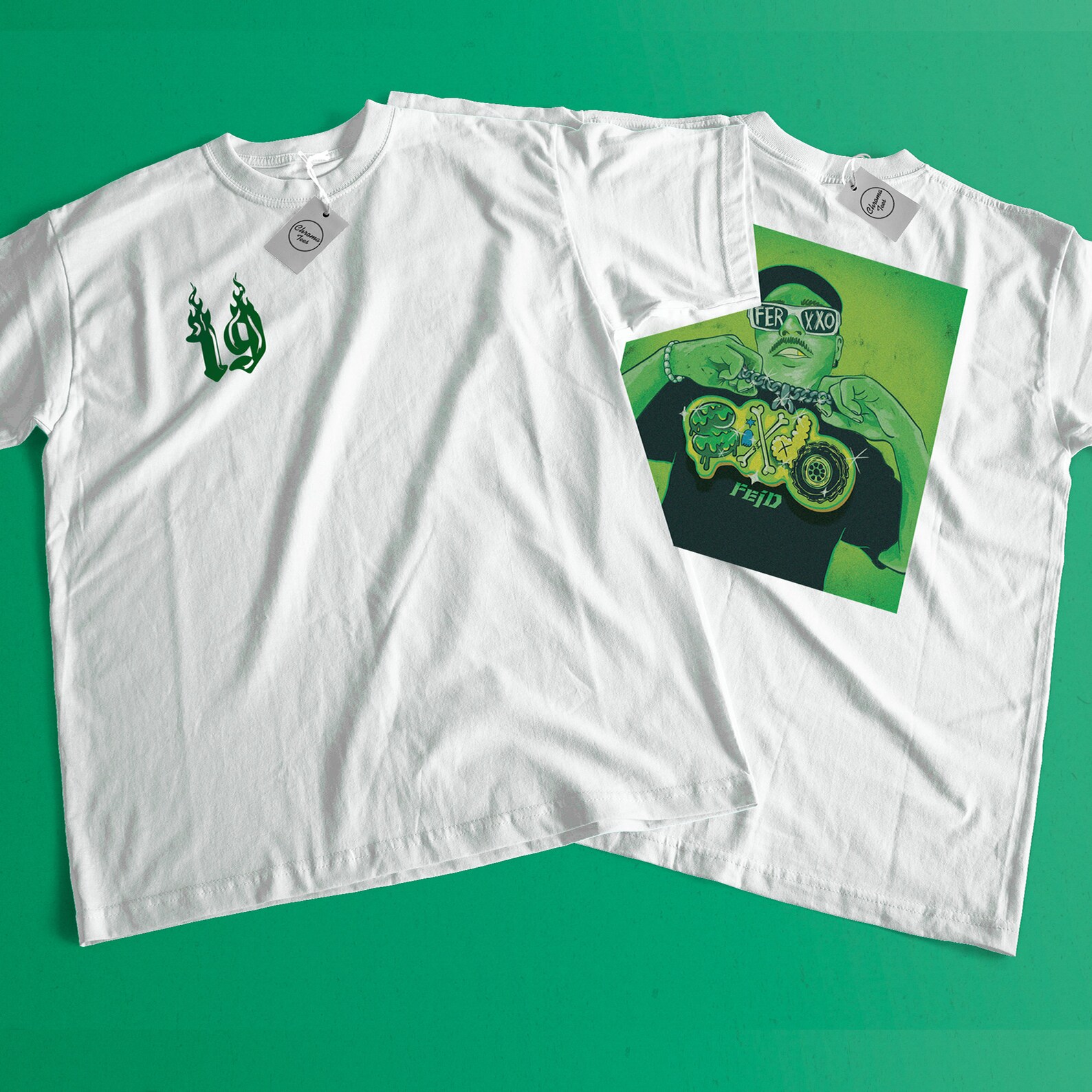 Feid Number Logo and Back Logo Black Shirt| Ferxxo Essential Shirt Logo ...