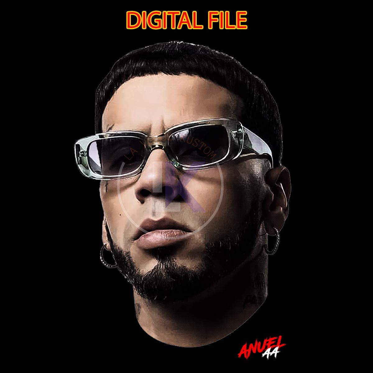 Anuel AA Face Urban Design - Digital File Perfect for T-shirts and ...