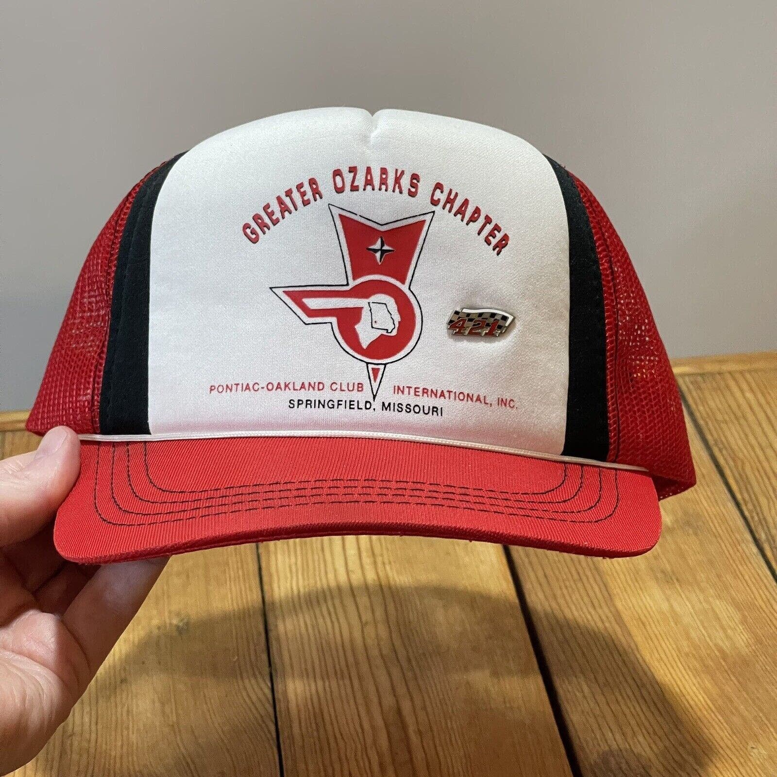 Vintage Pontiac Oakland Car Club 90s Rope Trucker Hat Snapback Dad Cap ...