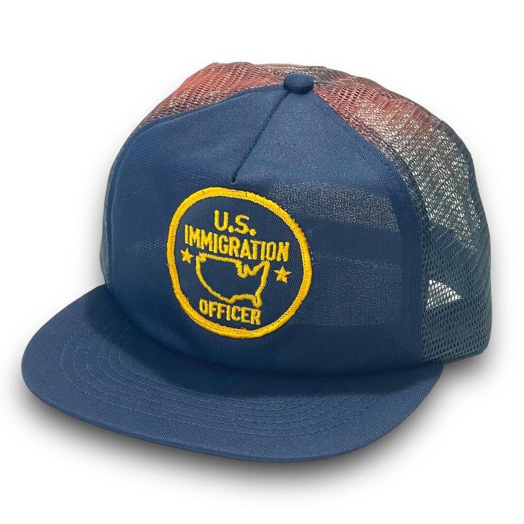 Vintage US Immigration Officer Patch Snapback Trucker Hat 1980s USA ...