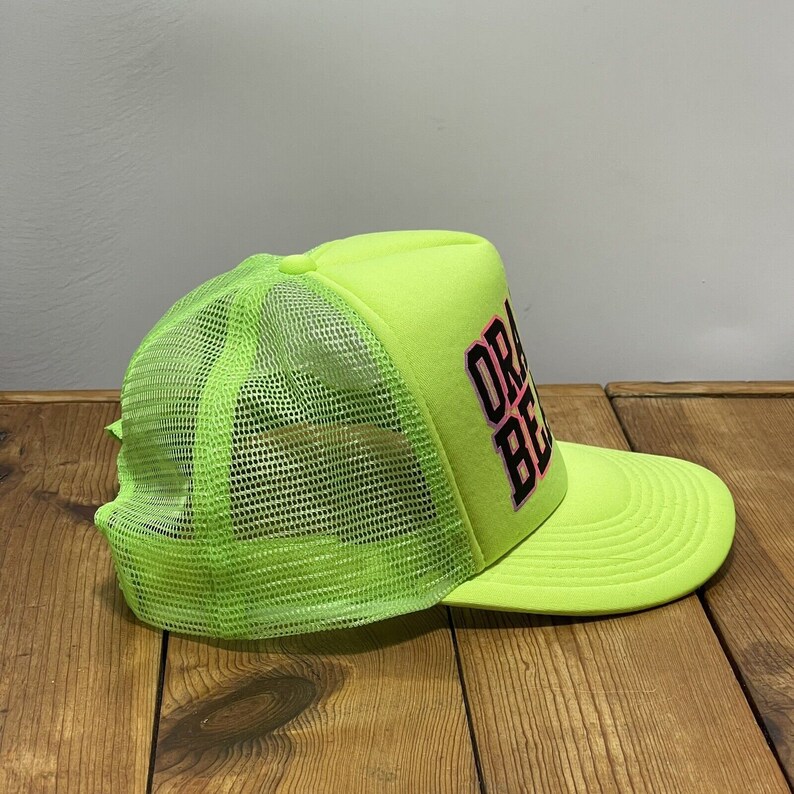 Vintage Snapback Trucker Hat Orange Beach Logo Neon Cap - Etsy