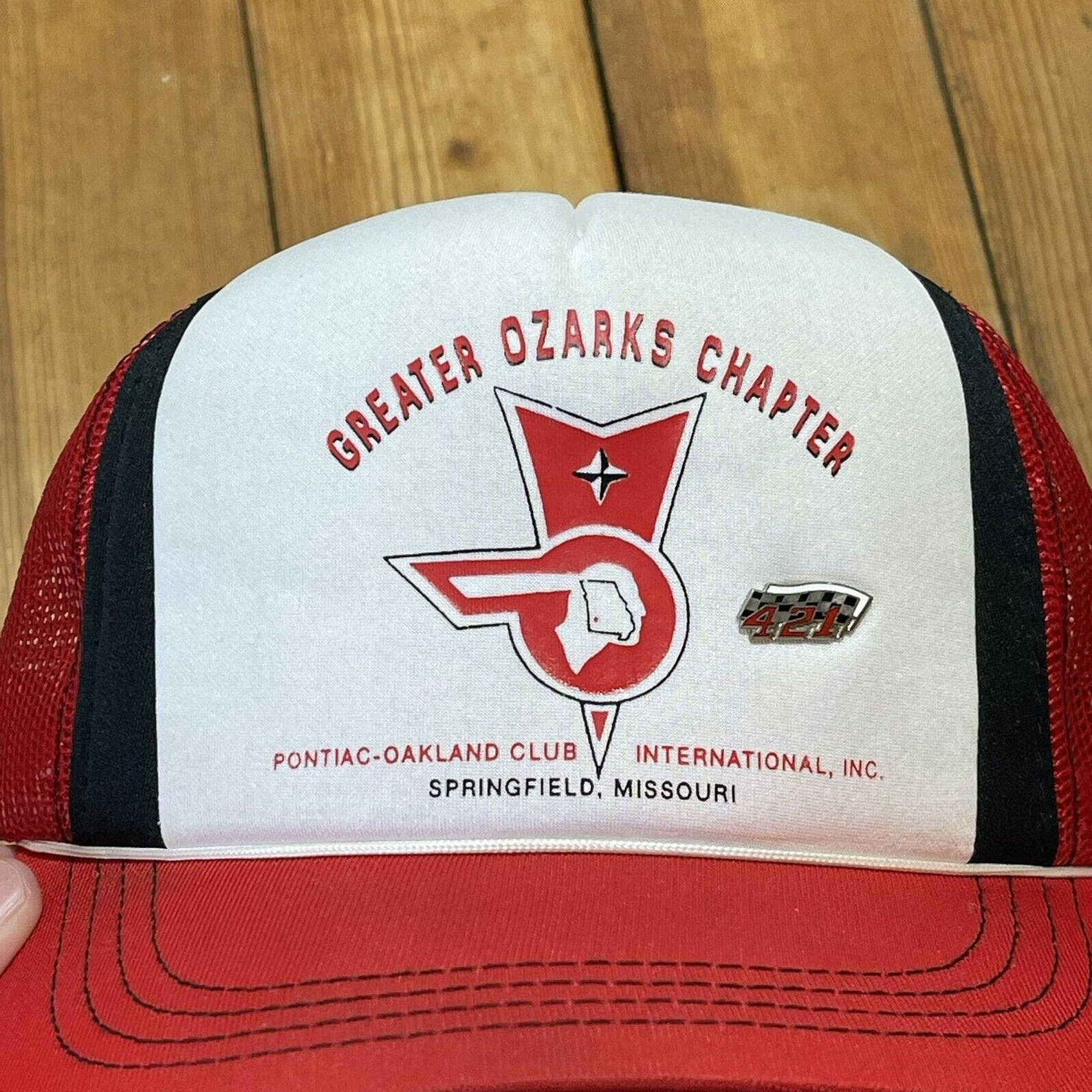 Vintage Pontiac Oakland Car Club 90s Rope Trucker Hat Snapback Dad Cap ...