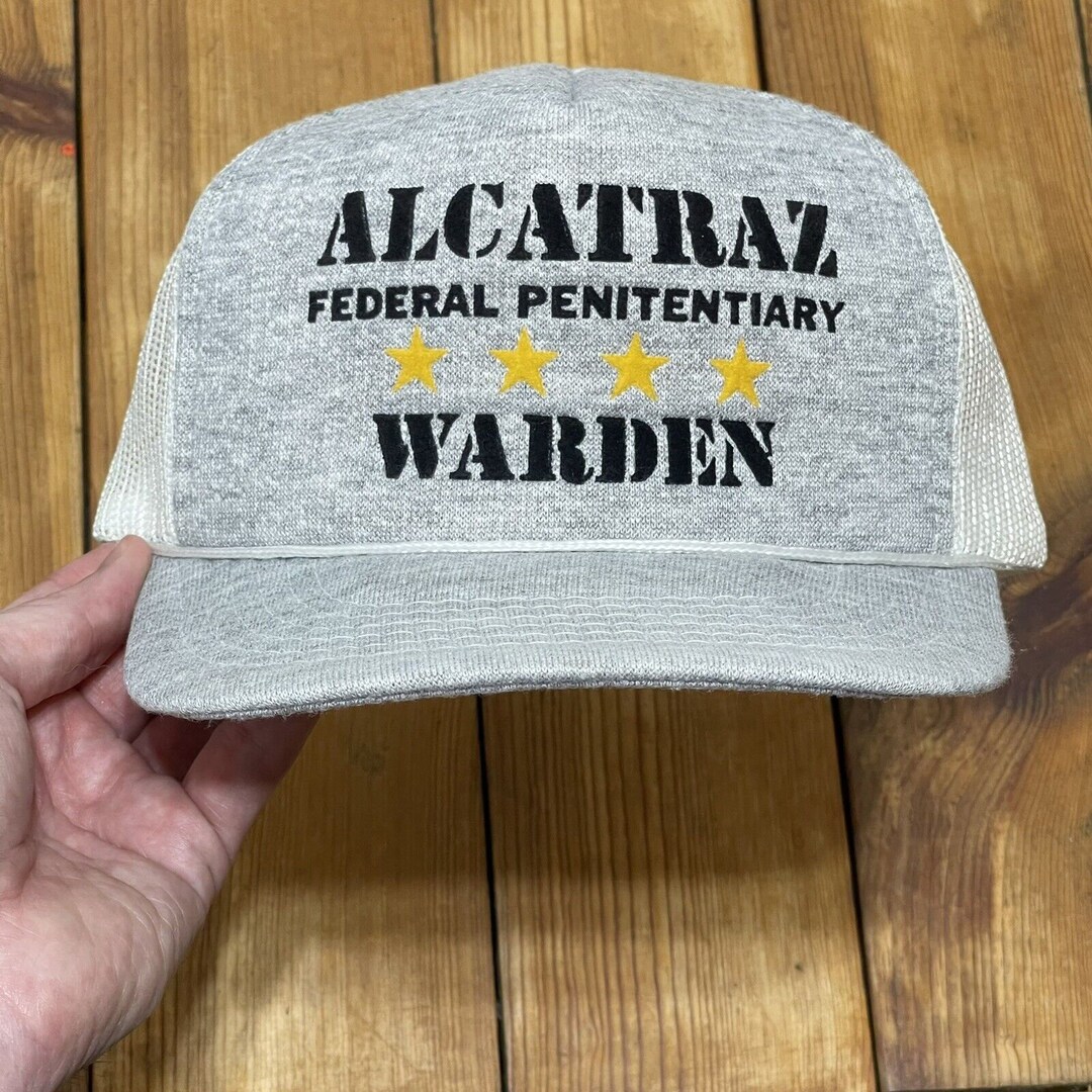 Vintage Snapback Trucker Hat Alcatraz Federal Penitentiary Warden 90s ...