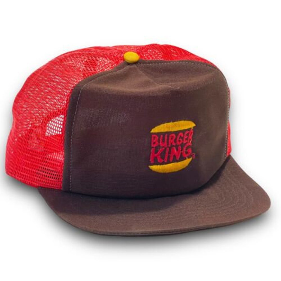 Vintage Burger King Uniform Snapback Hat 1980s 1990s Trucker Etsy