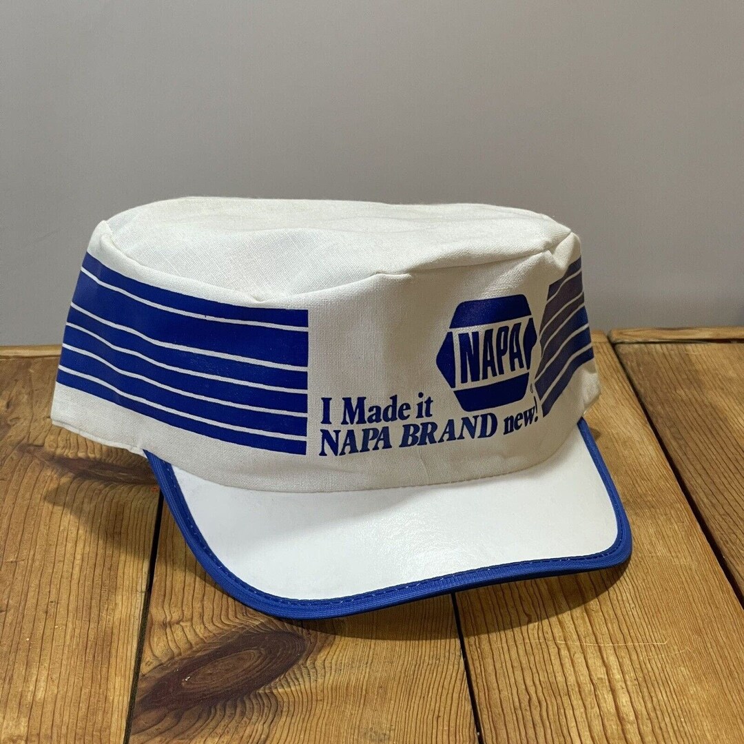 Vintage NAPA Auto Parts Stripe Hat Painters Cap USA Made Louisville MFG ...