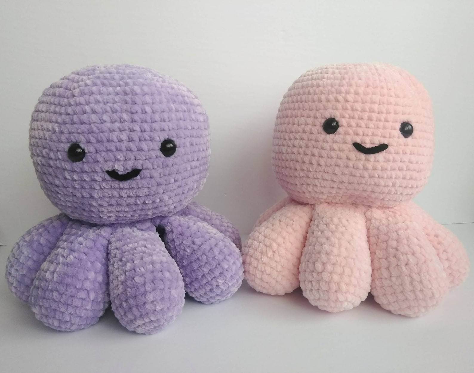 Giant Purple and Pink Velvet Crochet Octopus Plushies Velvet | Etsy