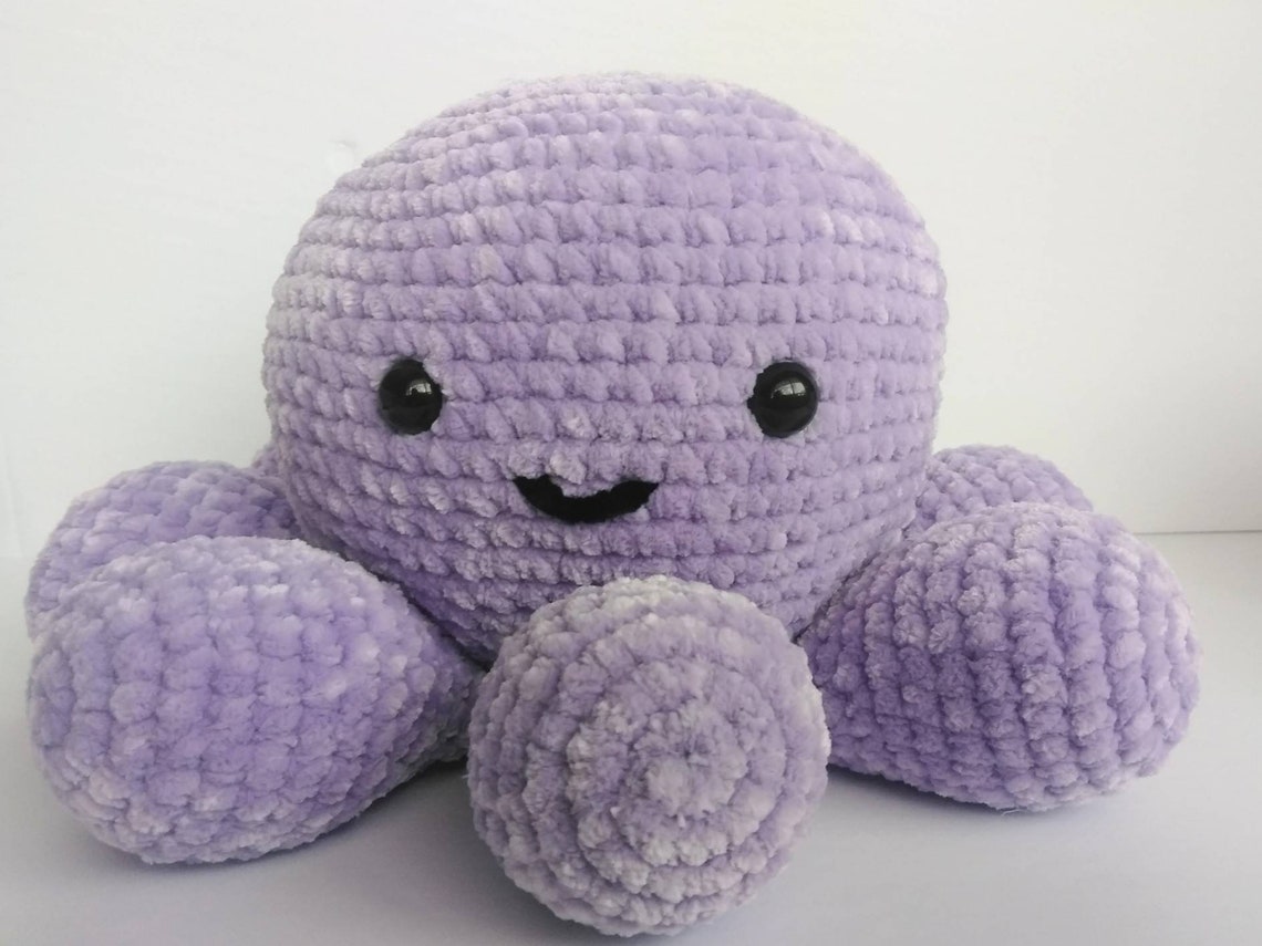 Giant Purple and Pink Velvet Crochet Octopus Plushies Velvet | Etsy