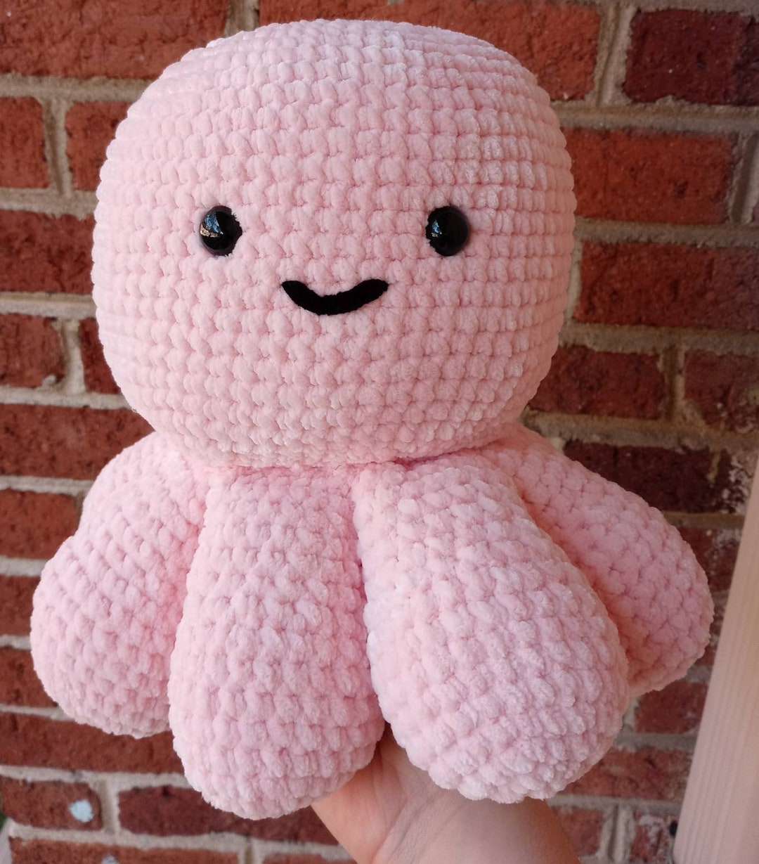 Giant Purple and Pink Velvet Crochet Octopus Plushies, Velvet Octopus ...