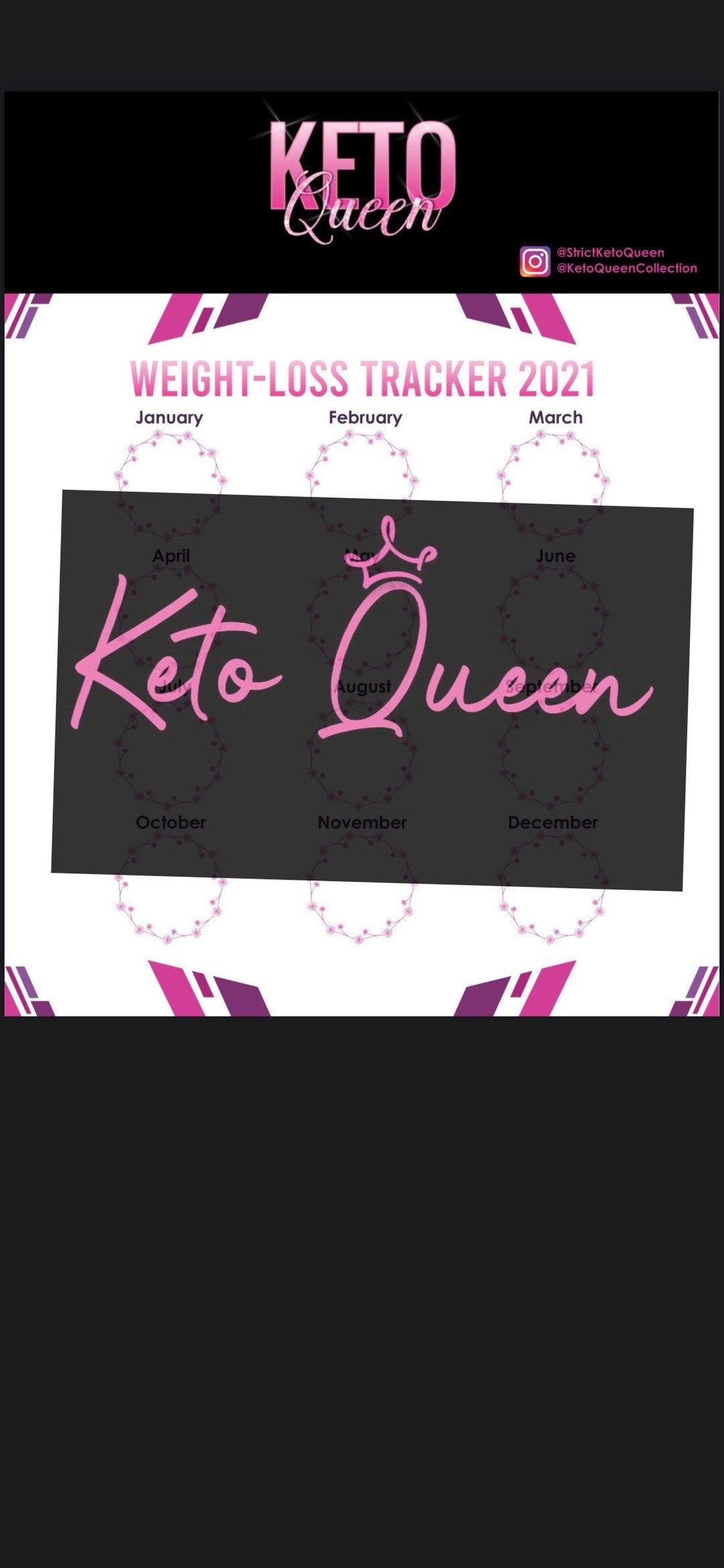 Keto Queen Weight Loss Tracker - Etsy