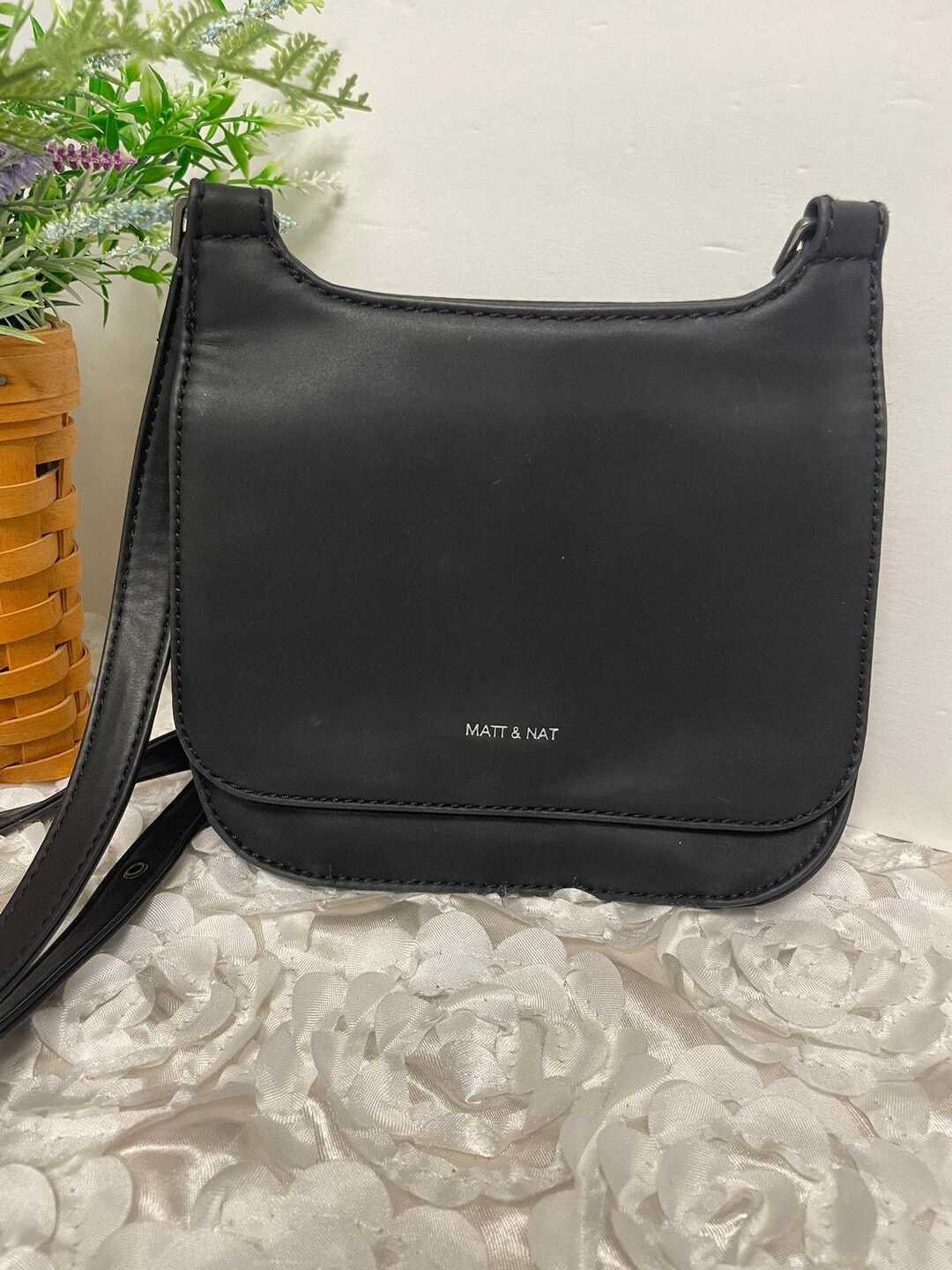 Matt & Nat Luna Mini Saddlebag Black Vegan Leather - Etsy