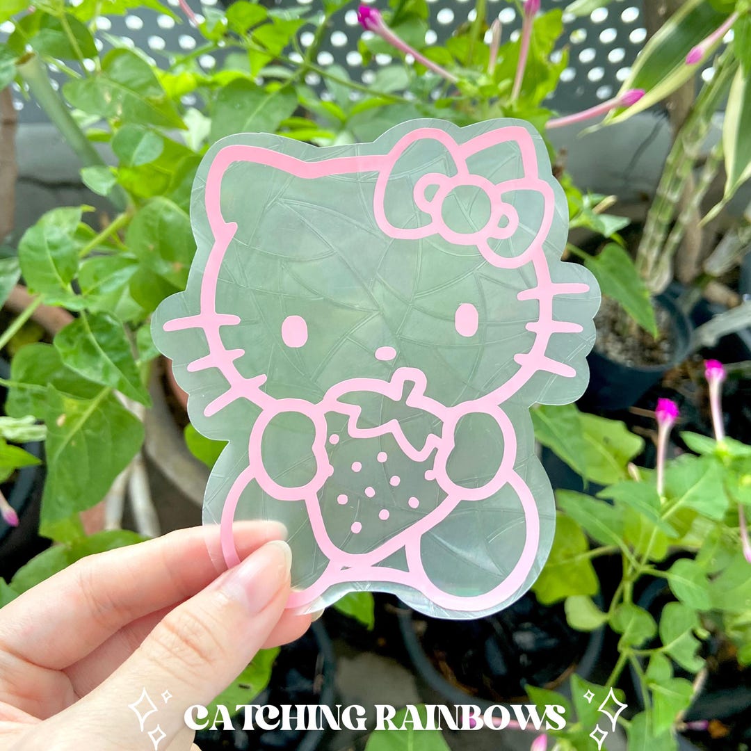 Hello Kitty Suncatcher, Reusable Prismatic Window Decal Cling, Renter ...