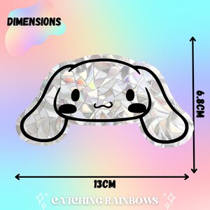 Cinnamoroll SANRIO Suncatcher, Reusable Prismatic Window Decal Cling, Renter-friendly Rainbow ...