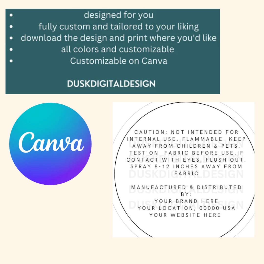 Room Spray Warning Label | Label DIY | Warning Label | Small Business ...