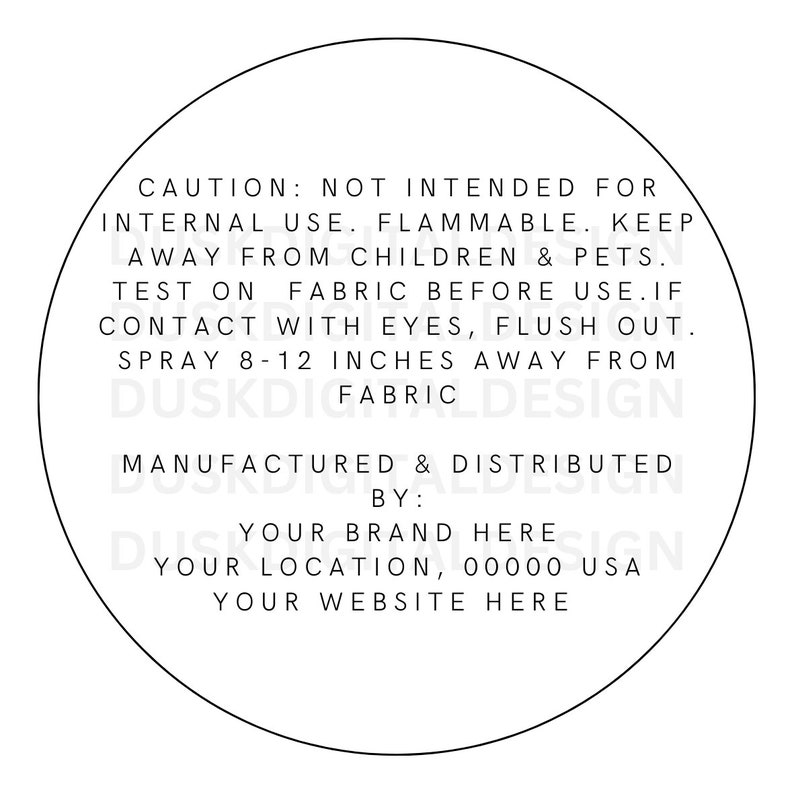 Room Spray Warning Label Label DIY Warning Label Small Business - Etsy