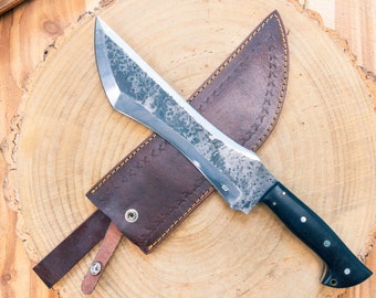 Hunting / Bowie / Machete Knife in 1085 Steel, Rosewood Handle, Hand ...