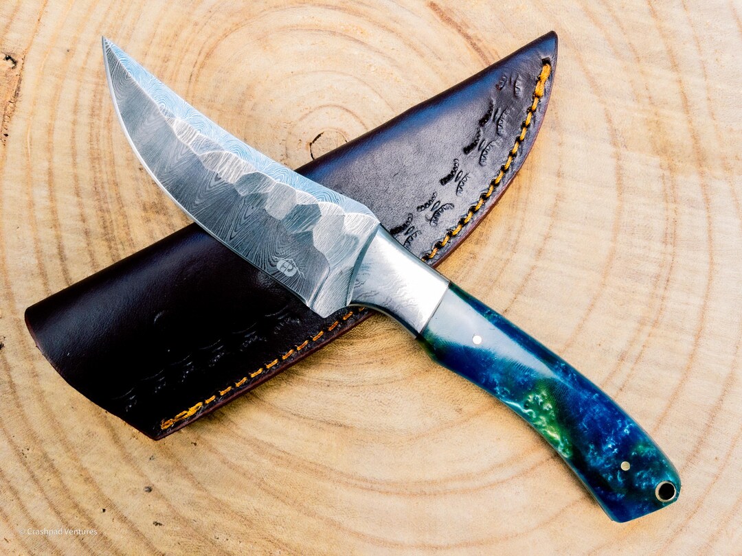 Damascus Steel "deep Sea" Hunting Knife - Etsy