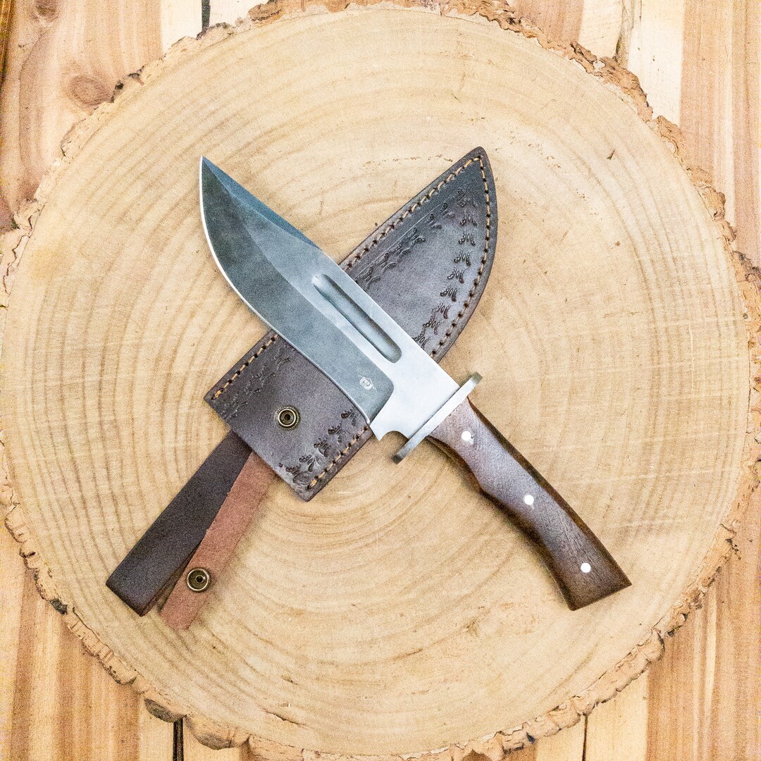 Grey Wolf Bowie Hunting Knife 1095 Steel / Matte Blade Finishing ...