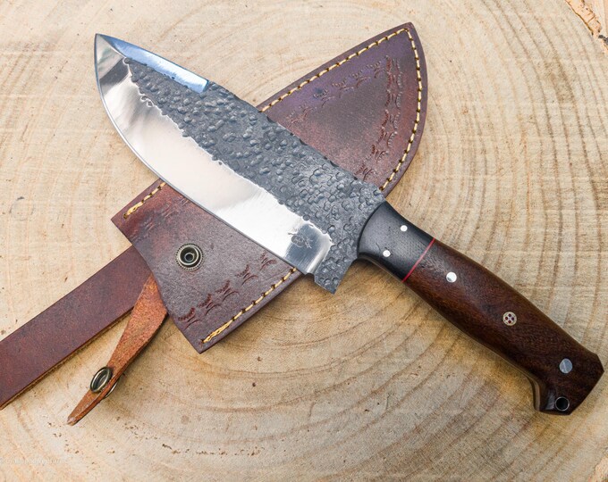 Chopper Utility Knife Hand Forged in 1095 Steel W/ Rosewood Handle - Etsy