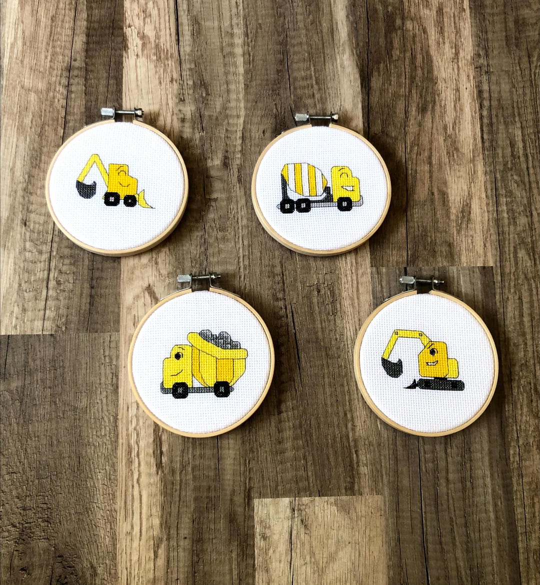 Construction Truck Cross Stitch Patterns, Nursery Cross Stitch, Nursery ...
