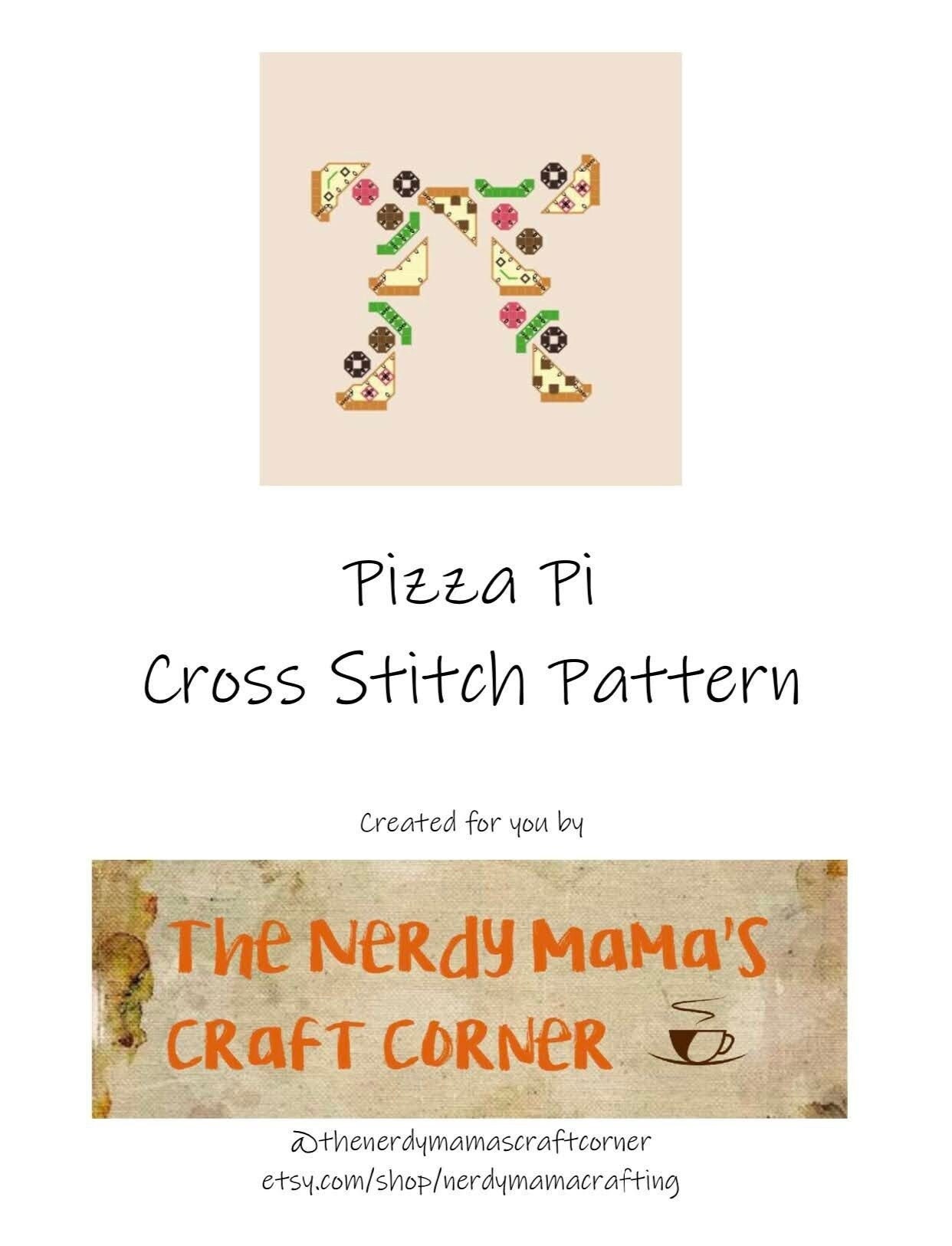Pizza Pi Cross Stitch PDF Pattern, Counted Cross Stitch Pattern, Pi Day ...