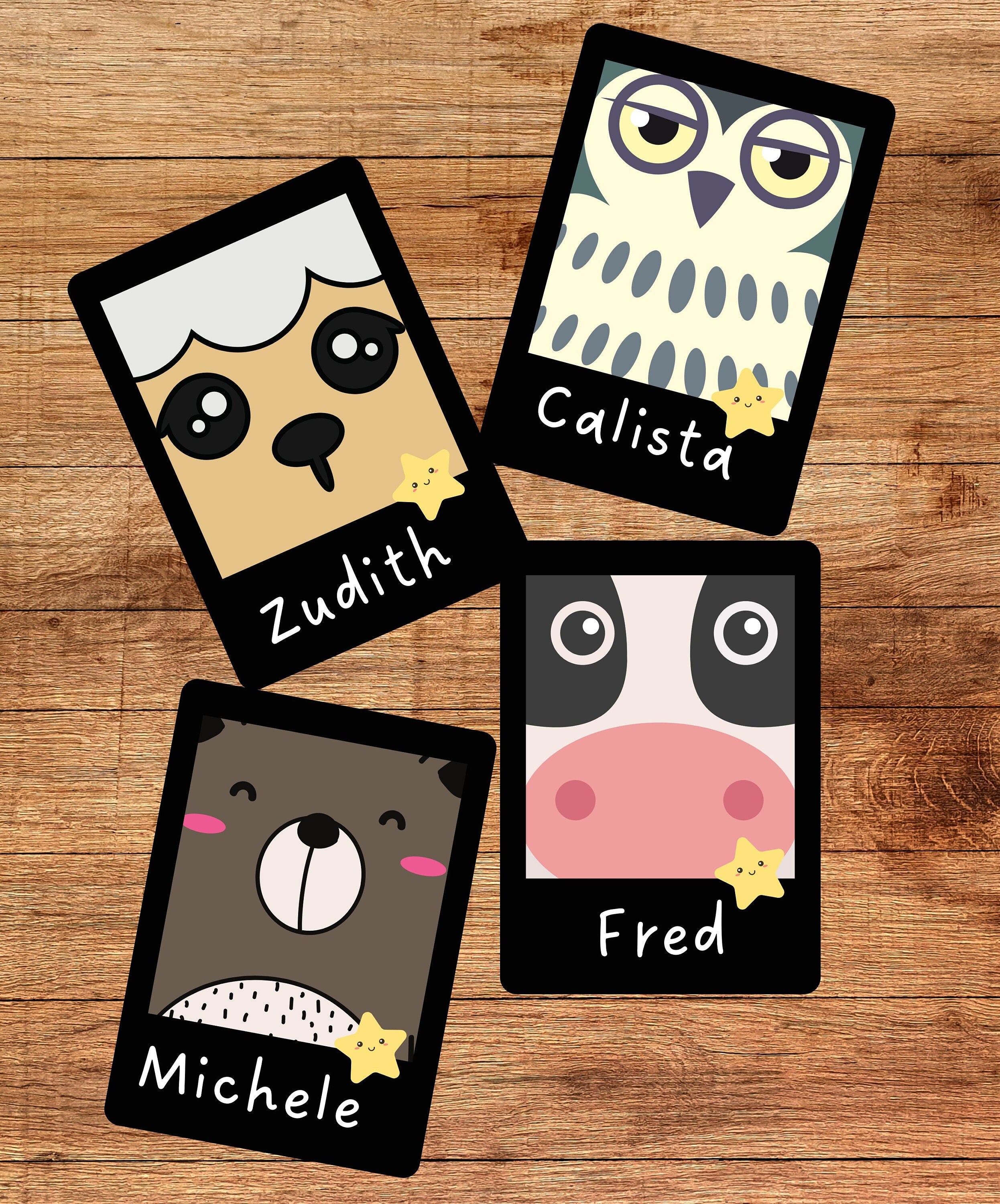 School Name Tag Animal Printable - Etsy