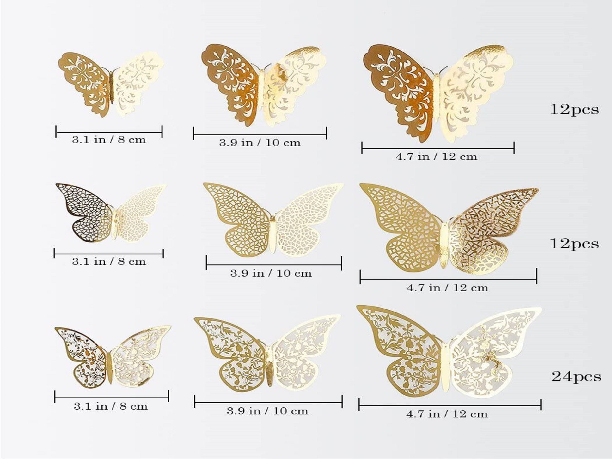 48 pièces 3d Papillon Stickers muraux Art Autocollant | Etsy