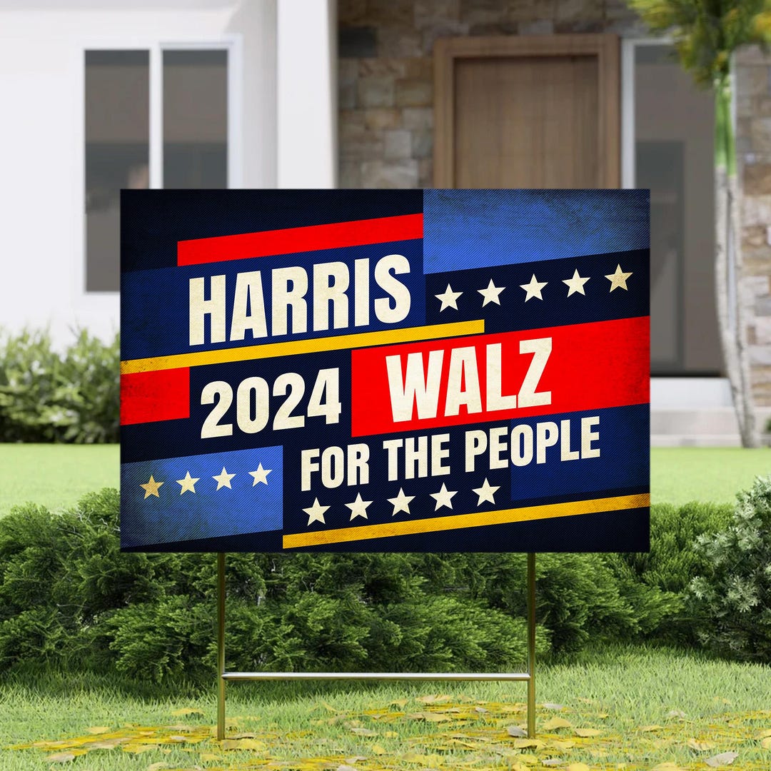 Kamala Harris Tim Walz for the People 2024 Yard Sign, Vote Harris Walz ...