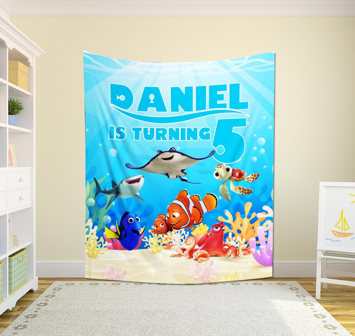 Finding Nemo Birthday Backdrop, Finding Nemo Birthday Party, Finding ...