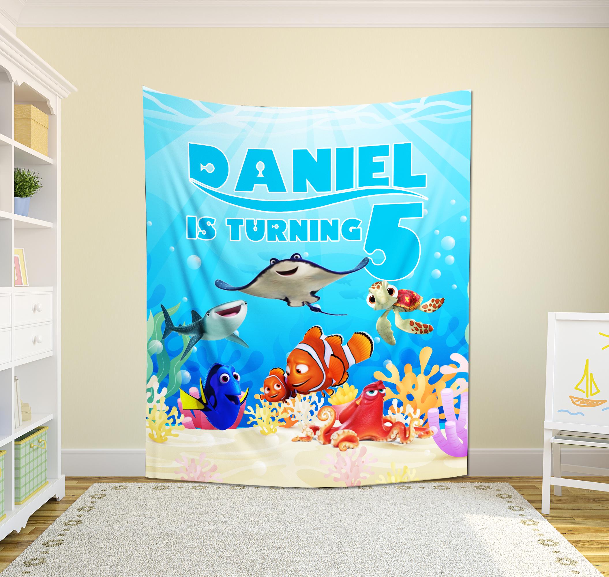 Finding Nemo Birthday Backdrop, Finding Nemo Birthday Party, Finding ...