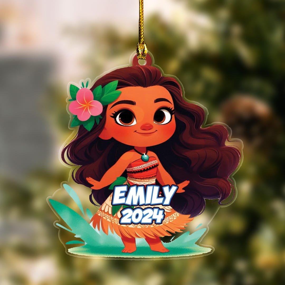Custom Name Moana Ornament, Christmas Ornament, Disney Christmas Gift ...