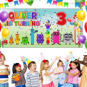Numberblocks Birthday Backdrop, Numberblocks Birthday Banner ...