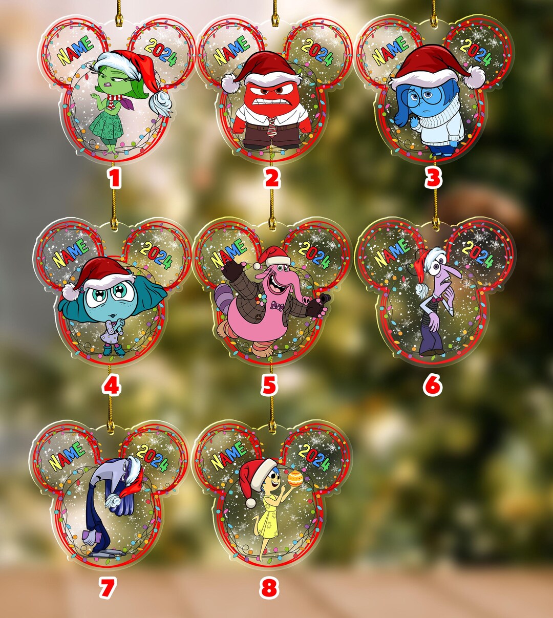 Custom Name Inside Out 2 Christmas Ornament, Personalize Inside Out ...