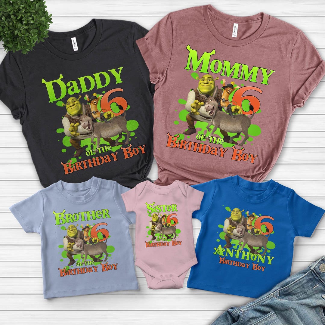 Personalized Shrek Family Birthday Shirt, Custom Shrek Birthday Boy ...