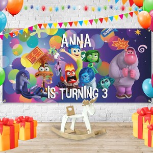 Custom Inside Out Birthday Backdrop, Inside Out Birthday Banner, Inside ...